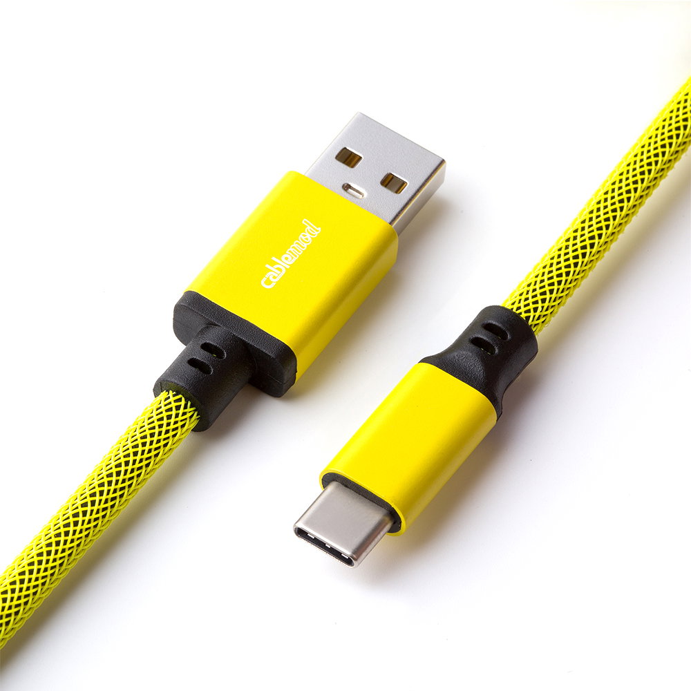 CableMod Pro Coiled Keyboard Cable (Dominator Yellow, USB A to USB Type ...