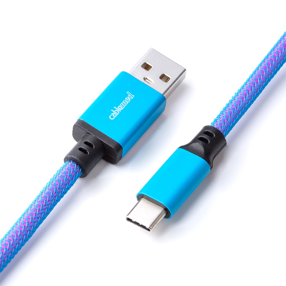 CableMod Pro Coiled Keyboard Cable (Galaxy Blue, USB A to USB Type C ...