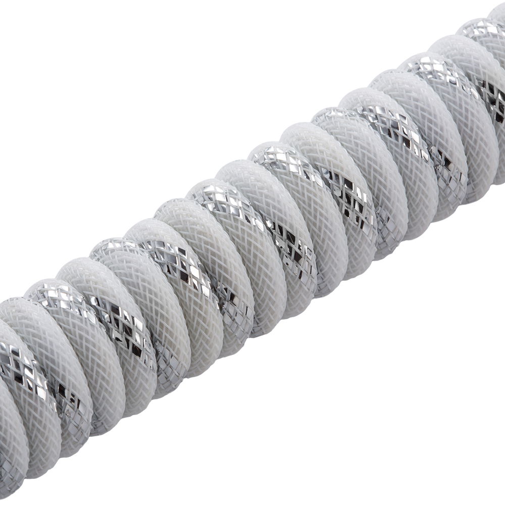 CableMod Pro Coiled Keyboard Cable (Sterling White, USB A to USB Type C ...